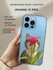 Чехол на Apple iPhone 13 Pro / Айфон 13 Про с принтом "Кот с тюльпаном - 8 марта...