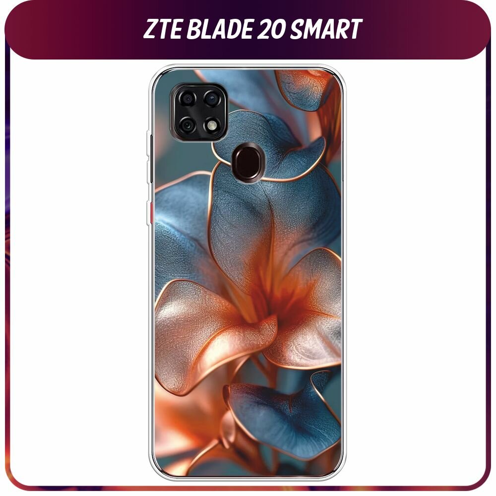 Чехол на ZTE Blade 20 Smart / ЗТЕ Блейд 20 Смарт с принтом "Жемчужные цветы"