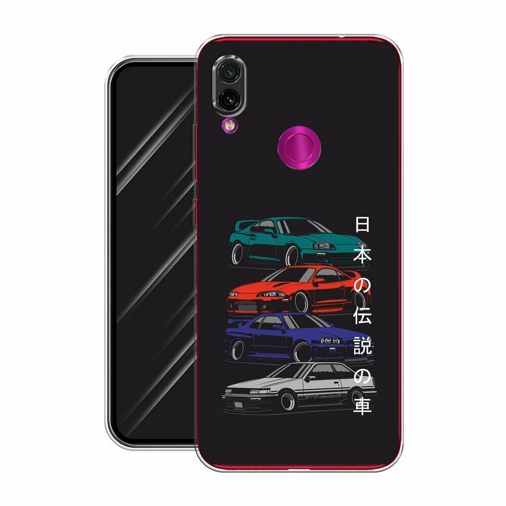 Чехол на Xiaomi Redmi Note 7 / Сяоми Редми Нот 7 с принтом "JDM Legend cars" — фото 1