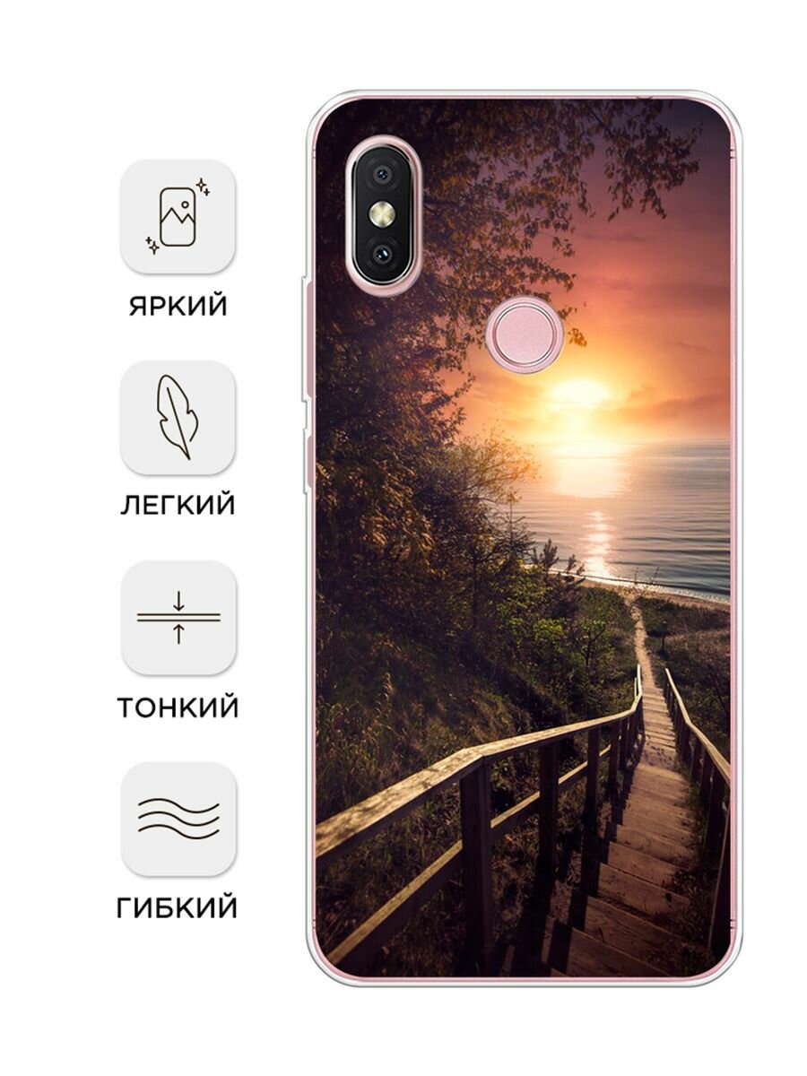 Чехол на Xiaomi Redmi S2 (Redmi Y2) / Сяоми Редми С2 (Редми Y2) с принтом "Мост у воды" — фото 1