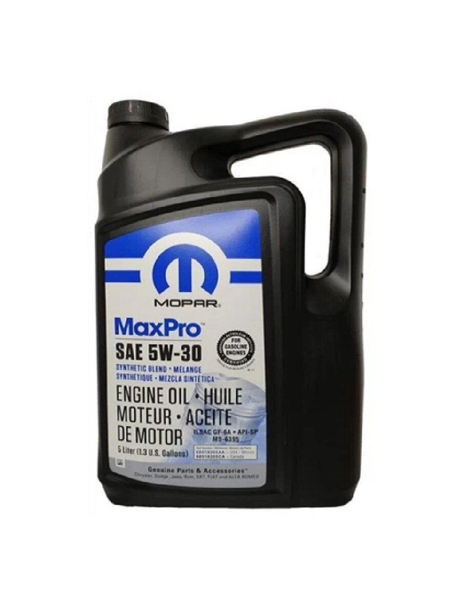 Моторное масло синтетическое Mopar MaxPro SAE 5W-30, 5 литров канистра