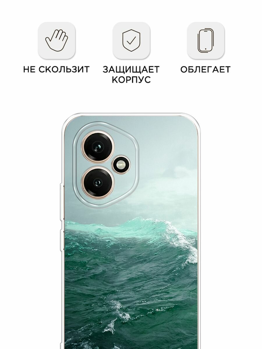 Силиконовый чехол на Honor 400 / Хонор 400 с принтом "Волны 12" — фото 1