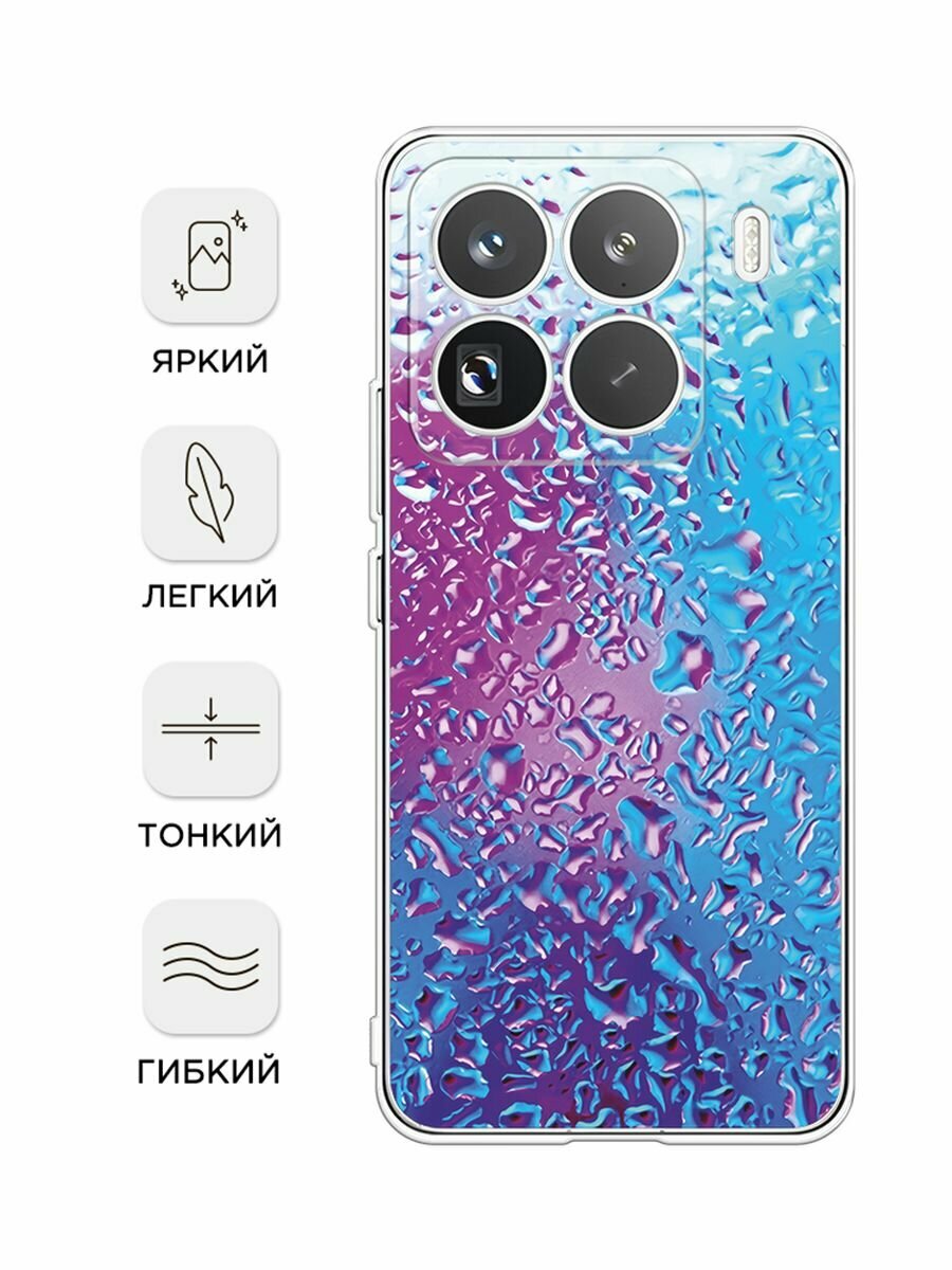 Чехол на Xiaomi 15 Pro / Сяоми 15 Про с принтом "Капли на стекле" — фото 1