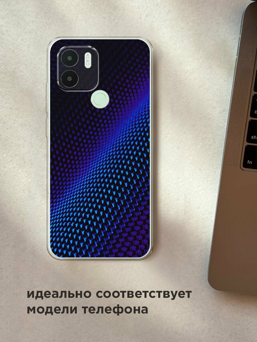 Чехол на Xiaomi Redmi A1+/Redmi A2+/Poco C51/C50 / Редми A1+ с принтом "Синий карбон" — фото 1