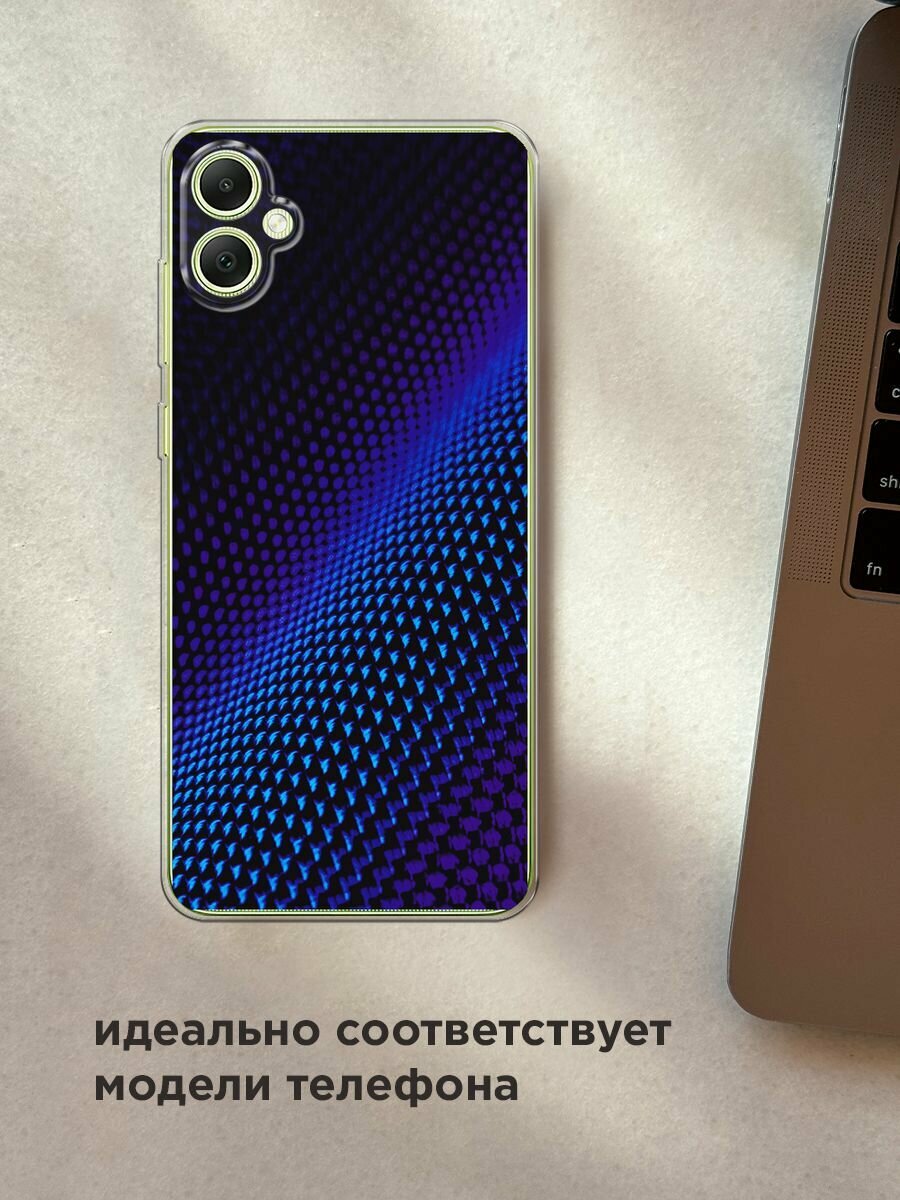 Чехол на Samsung Galaxy A05 / Самсунг Галакси A05 с принтом "Синий карбон" — фото 1