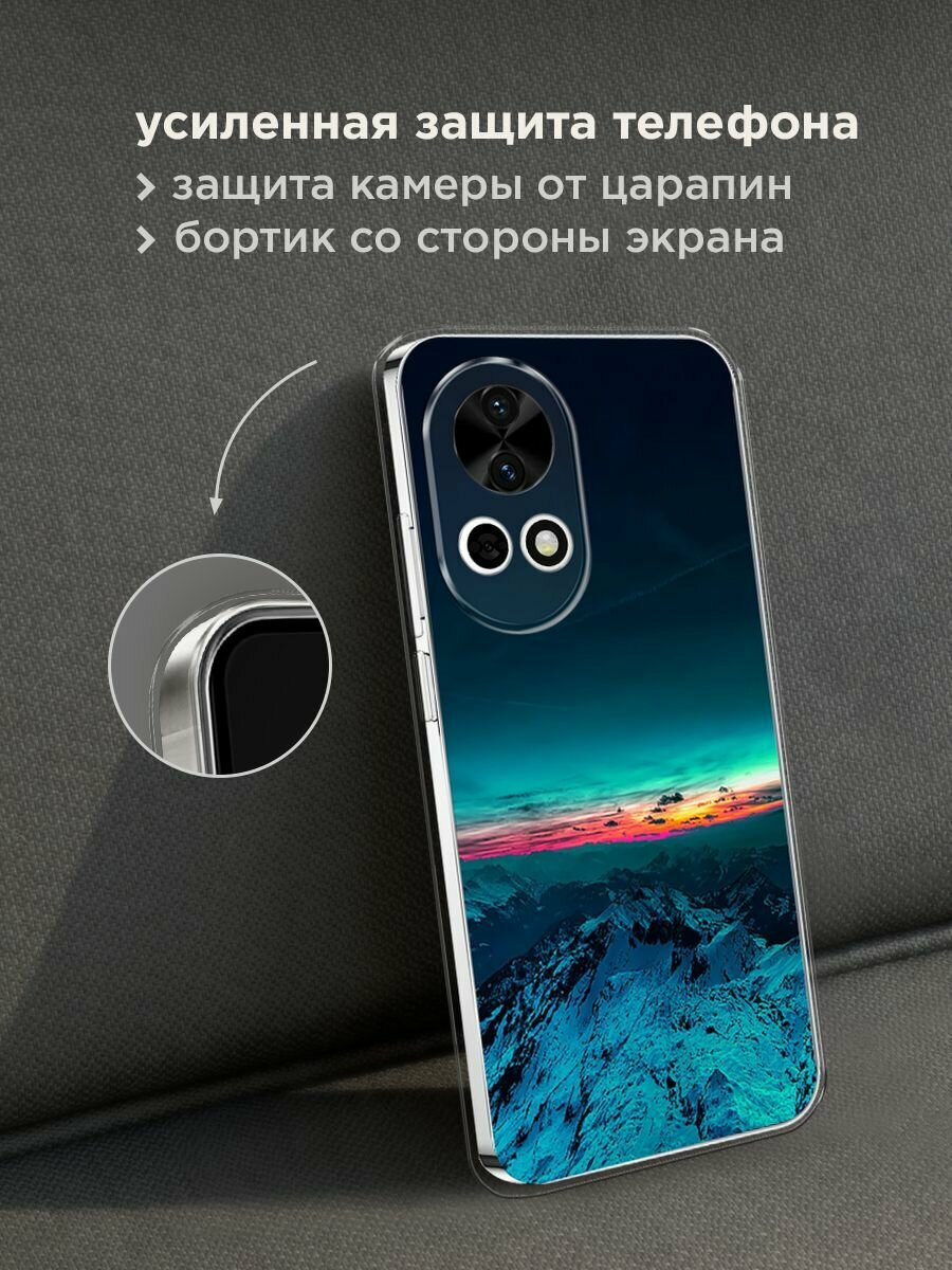 Чехол на Huawei Nova 12/Nova13 / Хуавей Нова 12/Нова 13 с принтом "Закат в горах" — фото 1