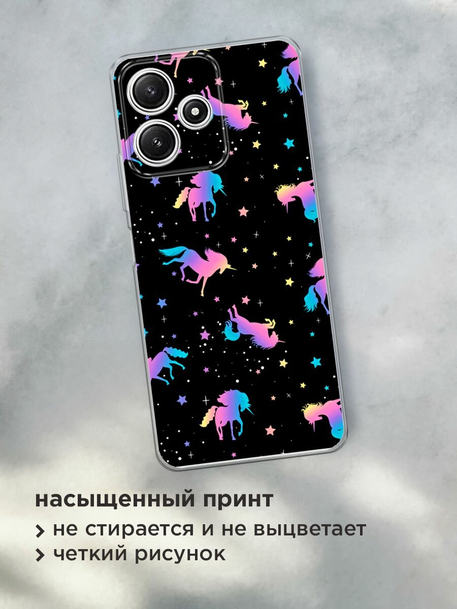 Чехол на Xiaomi Redmi 12 / Сяоми Редми 12 с принтом "Единороги градиент" — фото 1