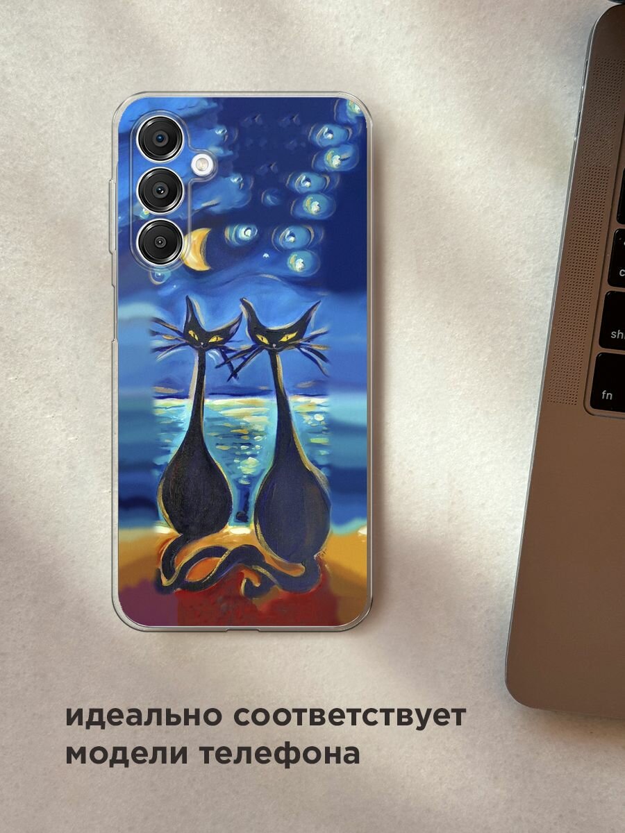 Чехол на Samsung Galaxy A16 / Самсунг А16 с принтом "Влюбленные котики 7" — фото 1
