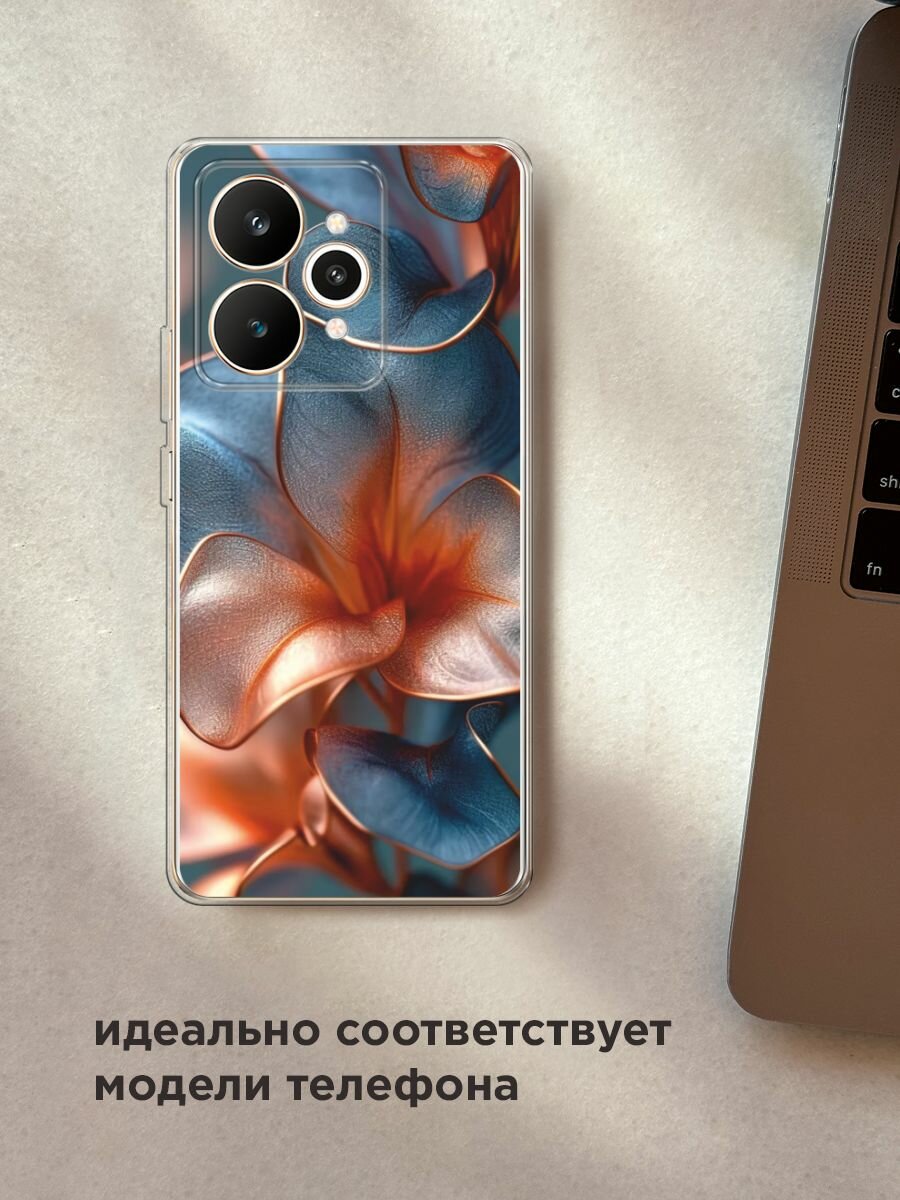 Силиконовый чехол на Realme 15 / Реалми 15 с принтом "Жемчужные цветы" — фото 1