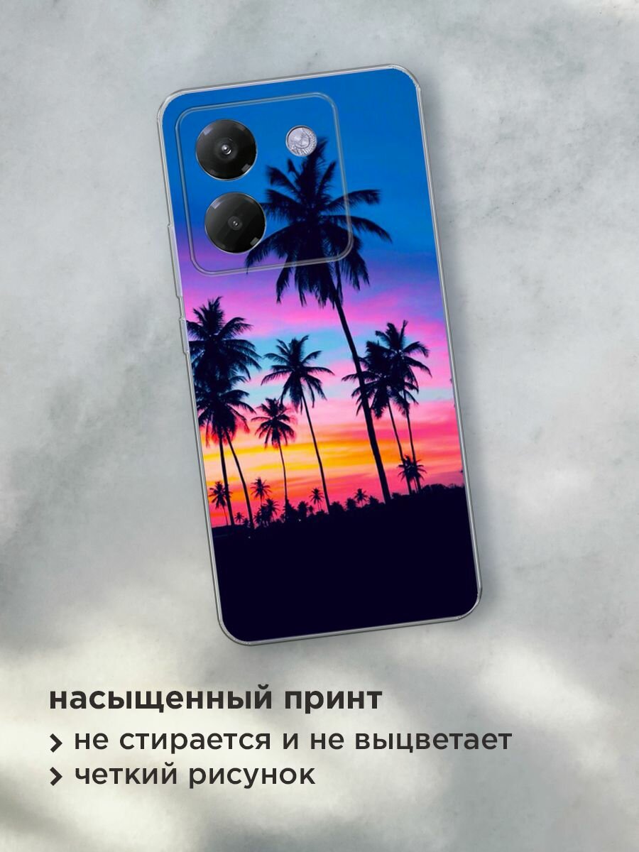 Силиконовый чехол на Poco M7 Pro / Поко М7 Про с принтом "Закат 5" — фото 1