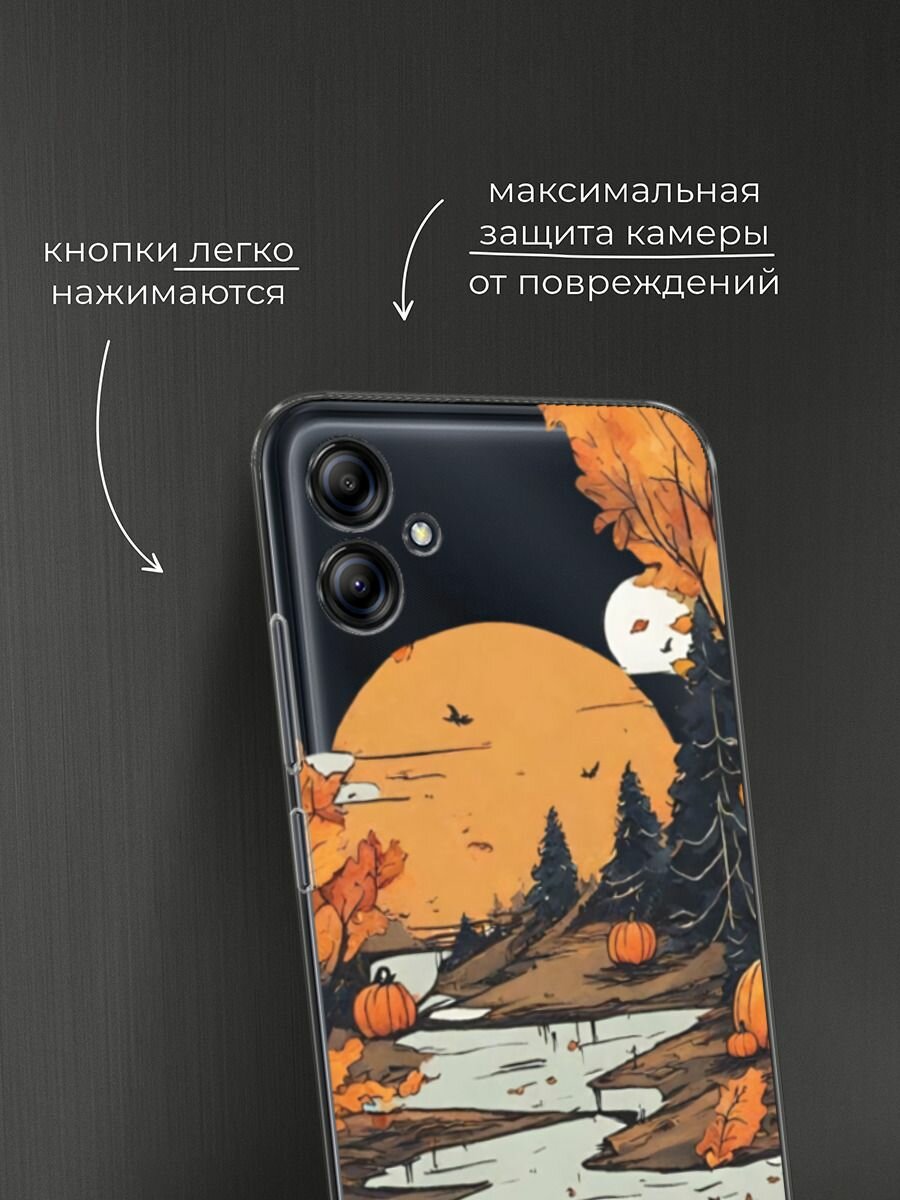 Чехол на Samsung Galaxy A04e / Самсунг A04e с принтом "Осенний лесной уголок", прозрачный — фото 1
