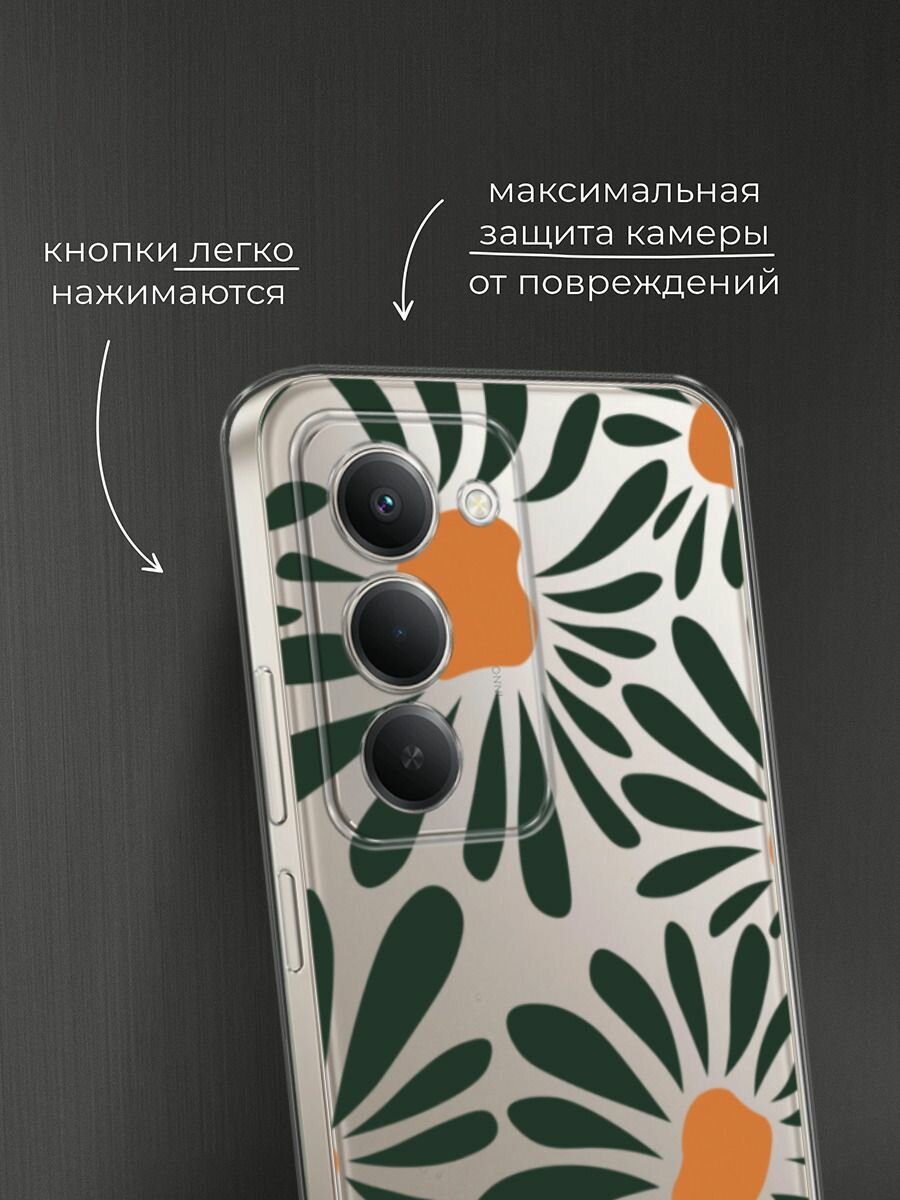 Чехол на Xiaomi Redmi 15 / Сяоми Редми 15 с принтом "Летние цветы рисунок", прозрачный — фото 1