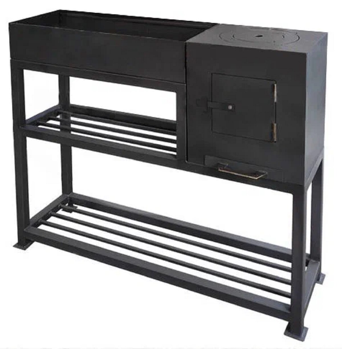 Мангал на ножках "Экспресс" с печью и жаровней и место для дровницы