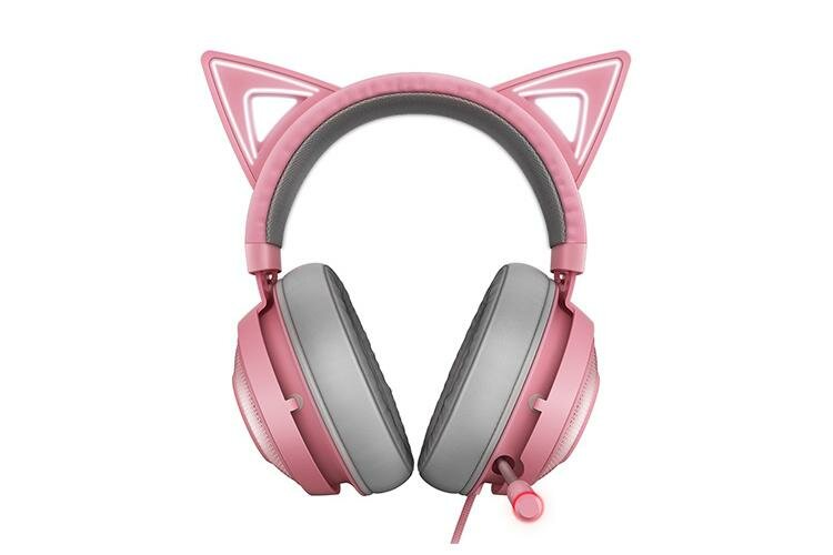 Игровые накладные наушники Razer North Sea Monster Cute Cat Edition, розовый кварц, цвет: pink crystal