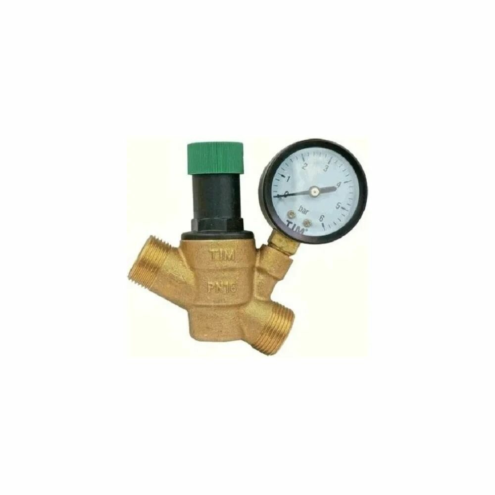 Редуктор снижения давления с манометром TIM 1/2 вн -1/2 вн - 3/4 нар 772666