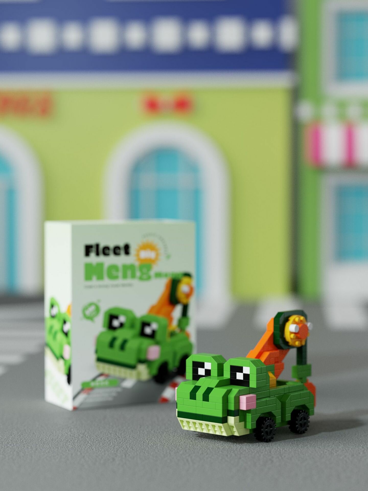 Набор конструктора из микрочастиц в виде маленьких мультяшных животных для мальчиков и девочек, небольшая коробка для уличных торговцев.