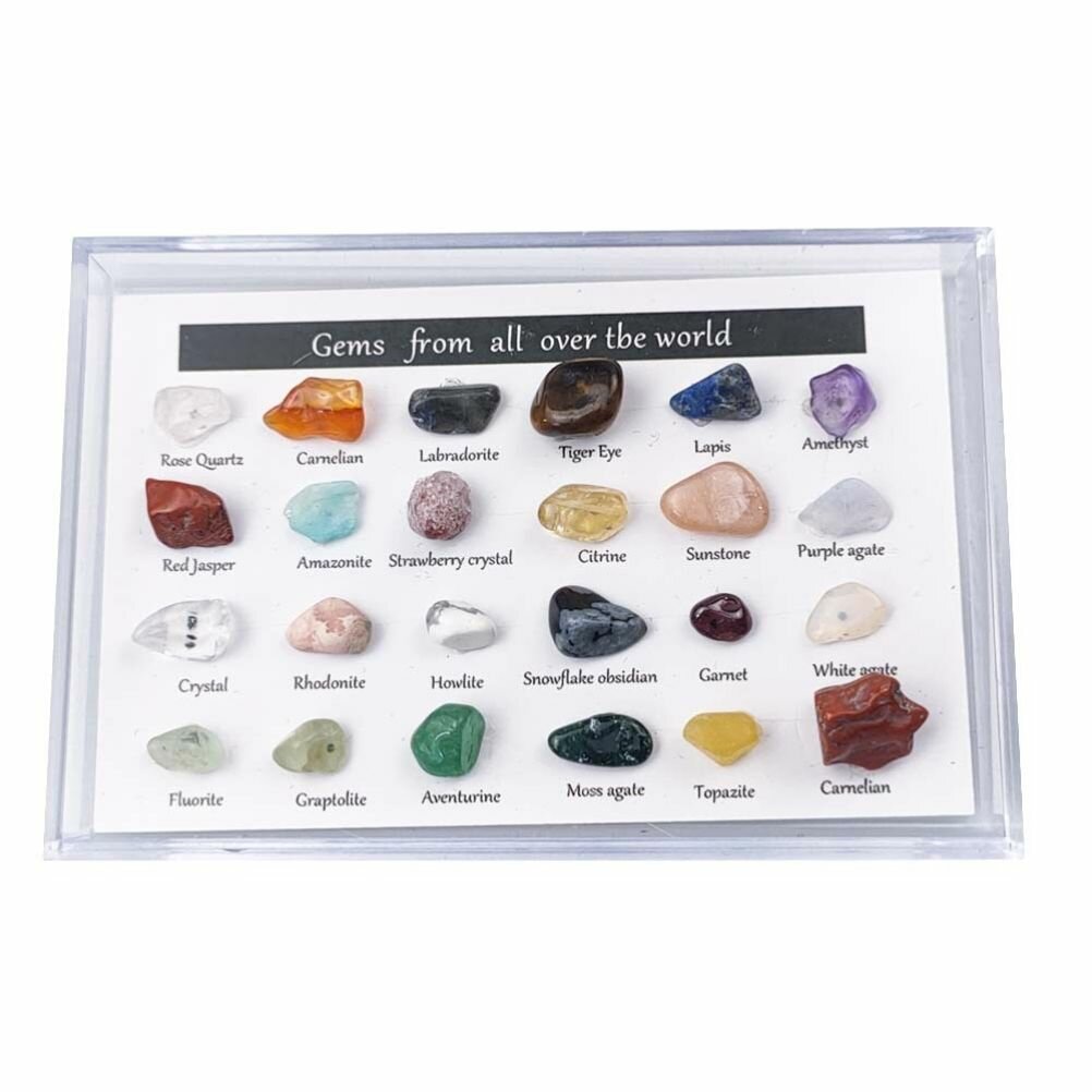 Набор из 24 минералов для коллекции и обучения