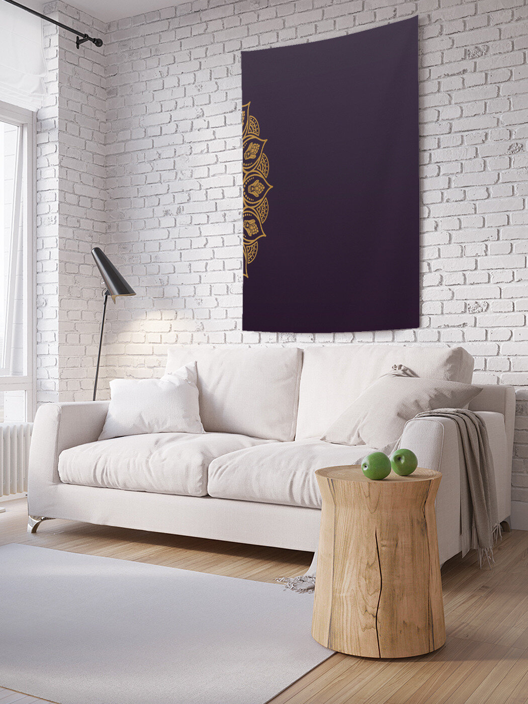 Вертикальное фотопанно на стену JoyArty "Половина мандалы", из ткани, 150х200 см