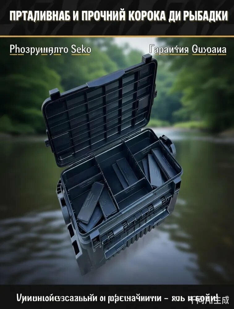 JSFUN Ящик для рыбалки и хранения снастей форелевый ;430x280x230mm; Около2.5 кг