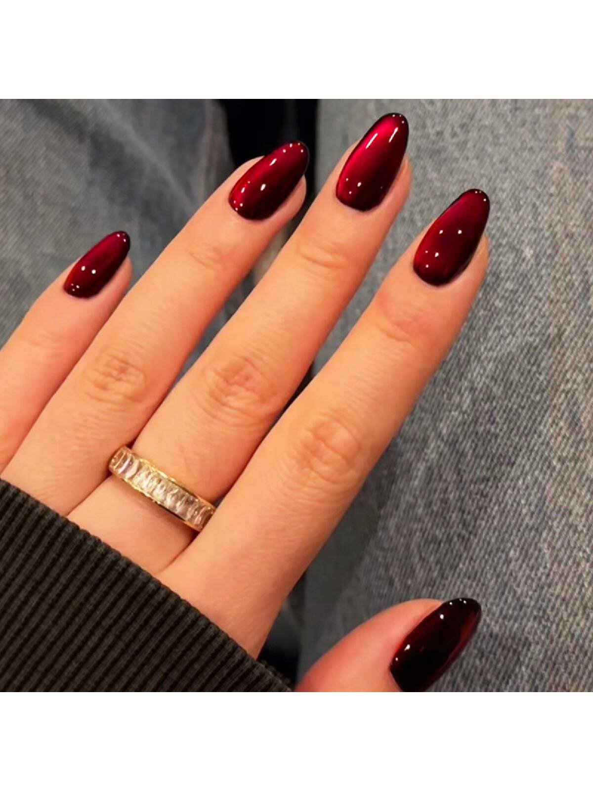 1 коробка красных наклеек для ногтей "кошачий глаз" для нанесения лака для ногтей