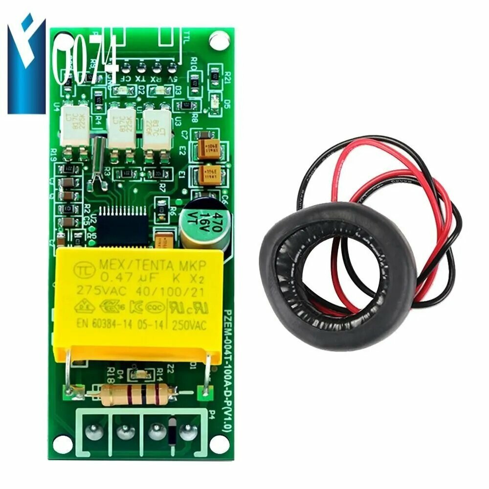 (Y H C U) 100A PZEM 004T 3,0 Версия Ваттметр + Закрыть CT кВтч метр Модуль проверки тока вольт-ампер совместим с TTL COM2/COM3/COM4