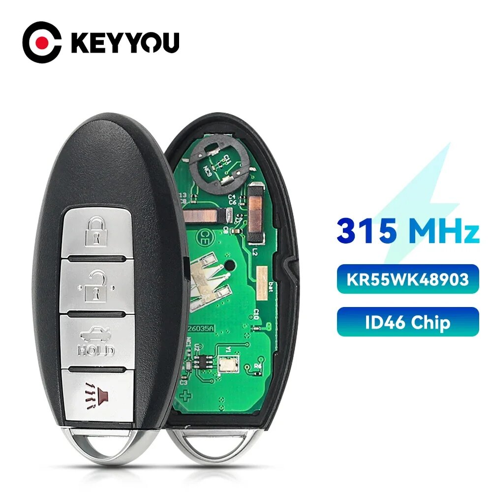 KEYYOU 1 шт. новый ключ смарт-карты для Nissan 315 МГц PCF7952 чип Altima Maxima Murano CrossCabriolet KR55WK48903 KR55WK49622