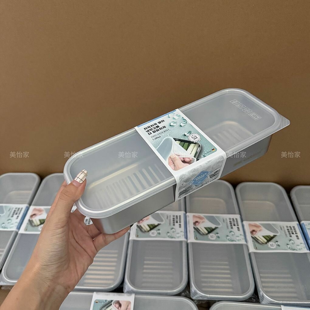 Контейнер для хранения свежести Meiyijia из нержавеющей стали 304 для имбиря, зеленого лука, чеснока, кориандра, зеленого лука, шалота, контейнер для холодильника, пищевой контейнер для лапши