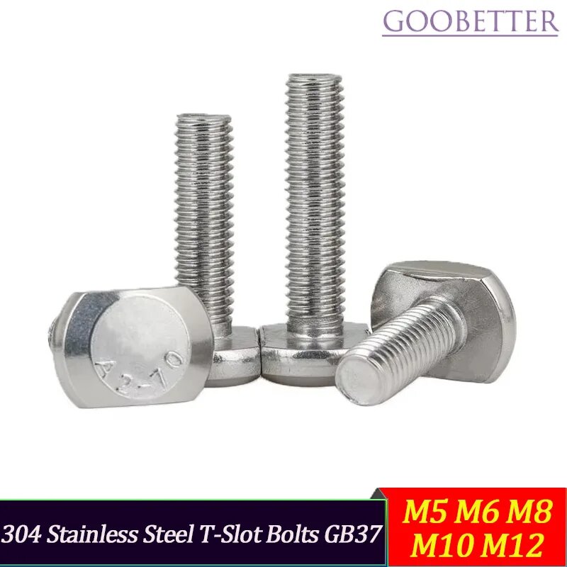 GooBetter Т-образные болты из нержавеющей стали 304 GB37 M5 M6 M8 M10 M12 для форм M6x25