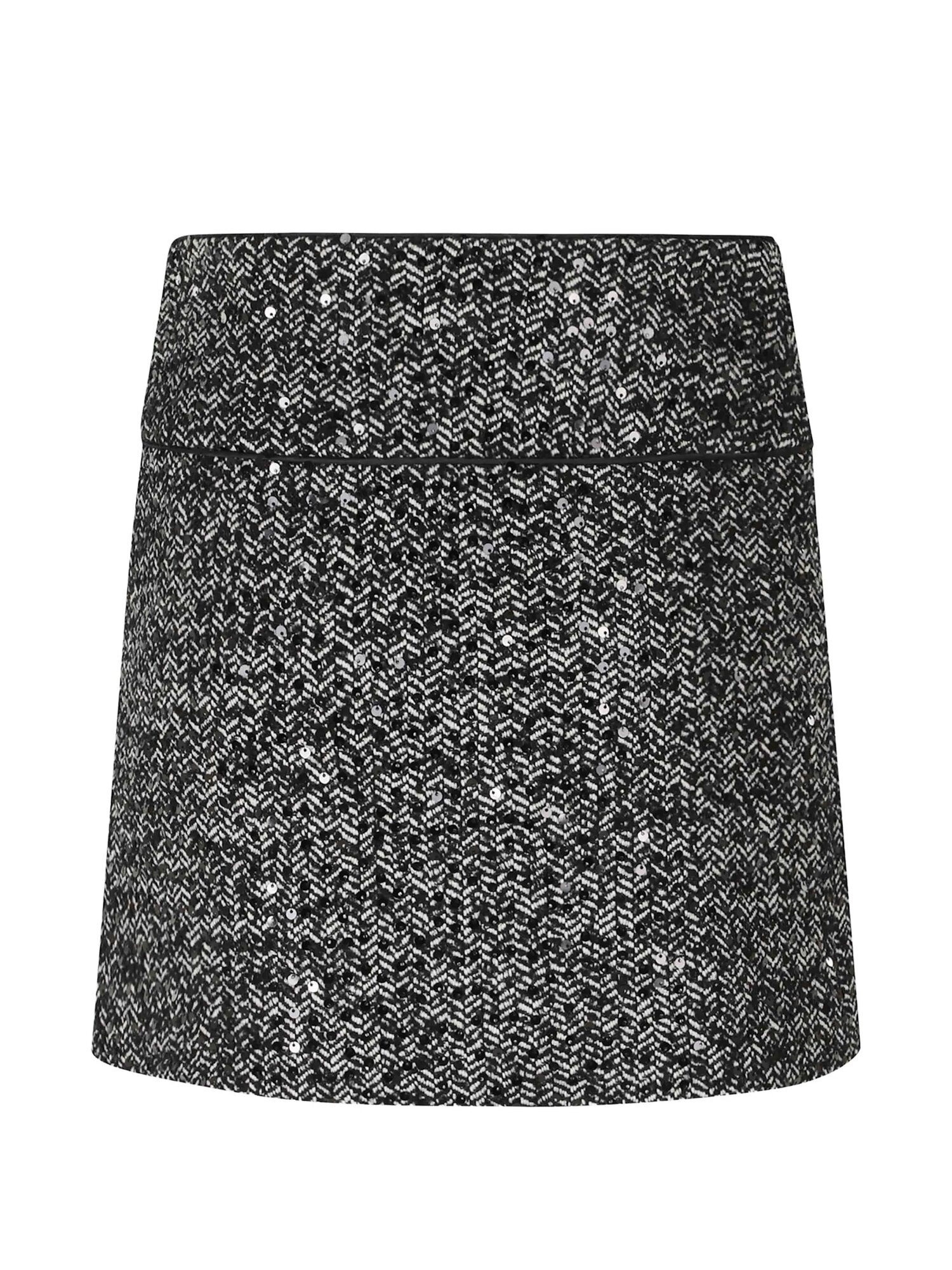 Юбка Ermanno Firenze Sequin-embellished herringbone mini skirt, размер 42 — фото 1