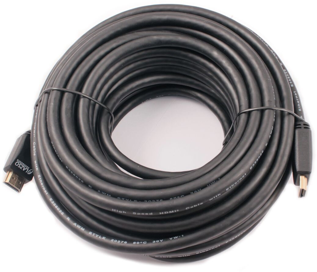 Кабель аудио-видео LAZSO WH-111 HDMI (m)/HDMI (m) 15 м, черный (WH-111(15M))