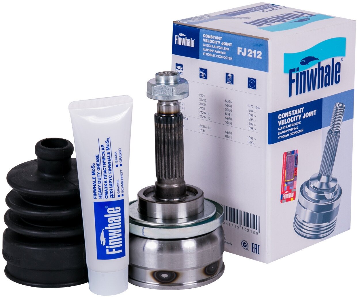 ШРУС ВАЗ-2121 наружный пыльник, смазка, хомуты, кольца (Finwhale) FJ212