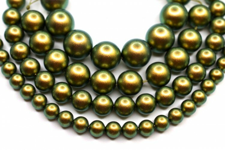 Жемчуг Swarovski 5810 #930 10мм Crystal Iridescent Green Pearl, 5810-10-930, 2шт