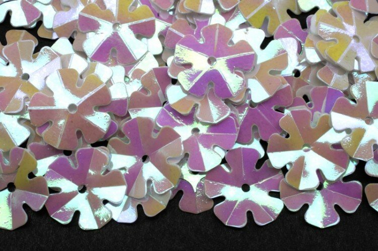 Пайетки Цветок 13мм, цвет перламутровый, 1022-006, 10 грамм