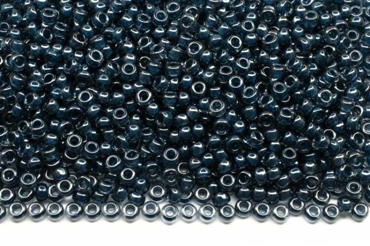Бисер японский MIYUKI круглый 11/0 #0390 хрусталь/синий, окрашенный изнутри, 10 грамм
