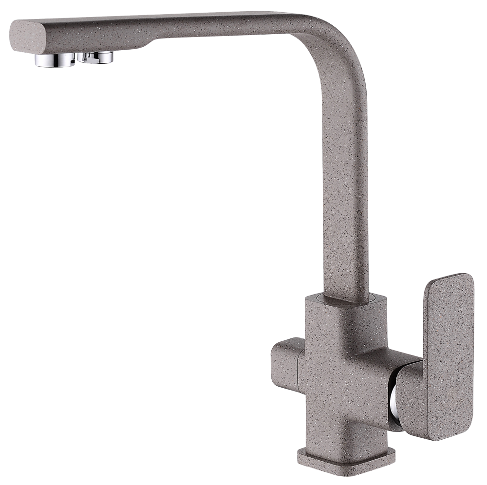 Смеситель для кухонной мойки с поворотным изливом под фильтр Ganzer GZ12025-А песочный