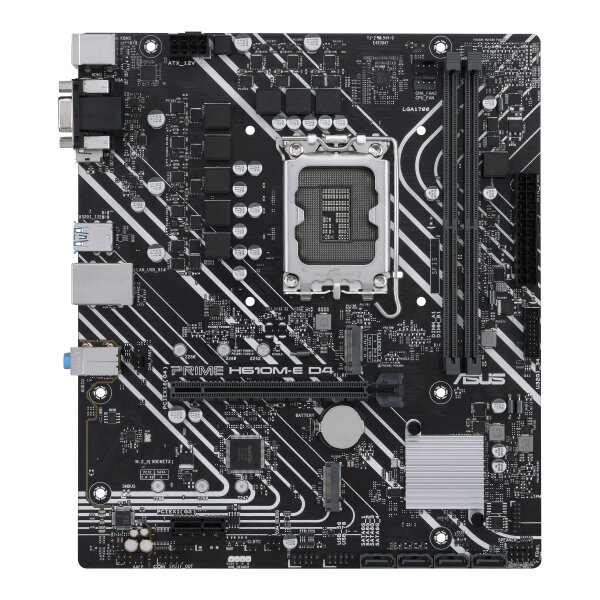 Материнская плата ASUS PRIME H610M-E D4-CSM, LGA 1700, Intel H610, 2xDDR4, 4xSATA, 2xM.2 PCIe 3.0 (x2, x4), 1xPCIe 4.0 x16, 1xPCIe x1, 1xHDMI, 1xDP, 1