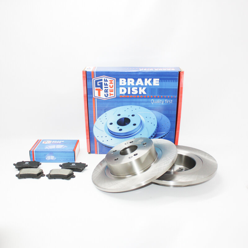 Комплект задние тормозные диски 2 штуки и колодки GRIFF TECH на Haval F7/F7x (2WD/4WD) / 3502106XKQ00A 3502011XKY00A