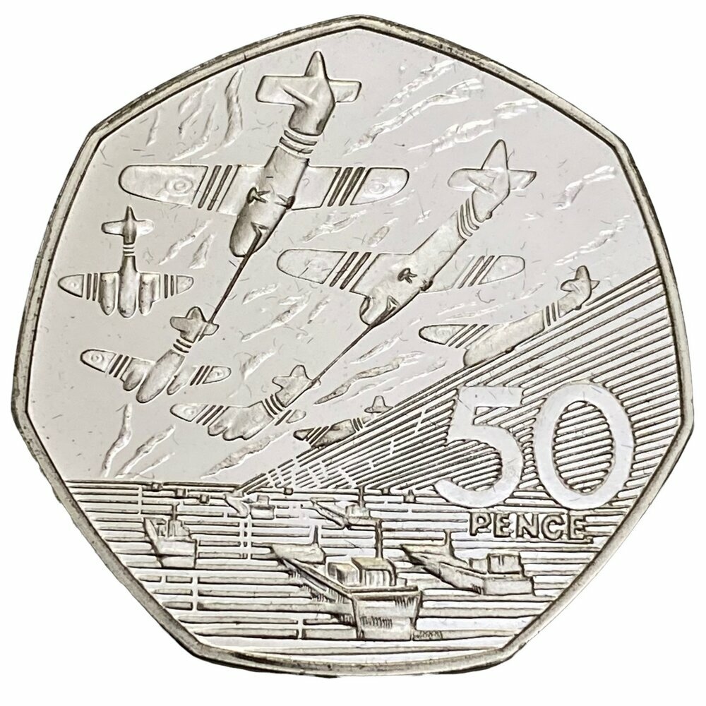 Великобритания 50 пенсов 1994 г. (50 лет высадки союзников в Нормандии, день D, Пьедфорт)