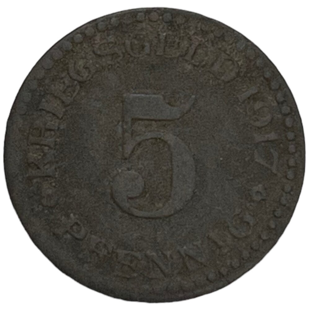 Германия (Германская Империя) Кассель 5 пфеннигов 1917 г. (2)