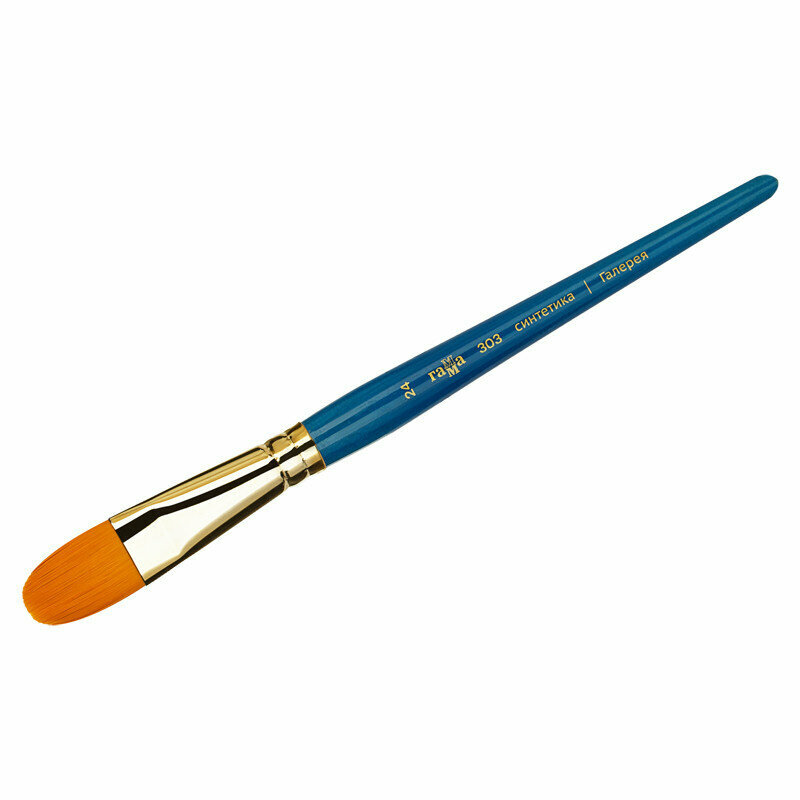 Кисть художественная синтетика Гамма "Галерея", плоскоовальная №24, короткая ручка, 300024