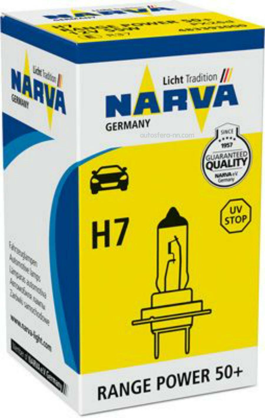 NARVA 483393000 48339 Лампа H7 Range Power 50 Double Life Carton Box 1шт