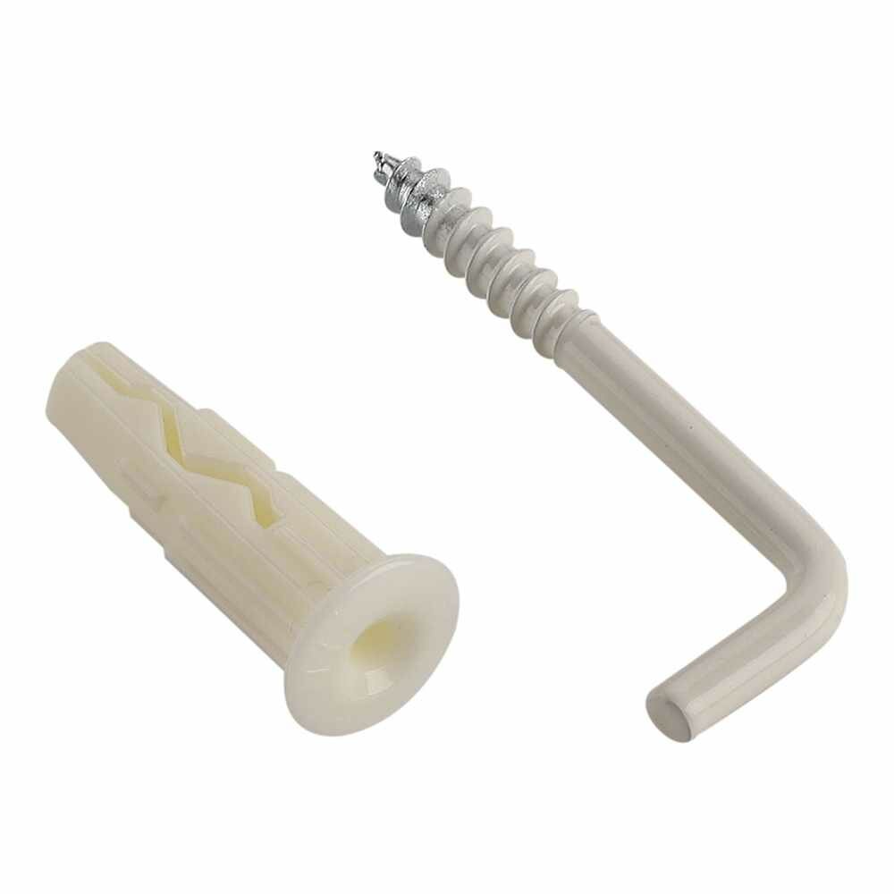 Дюбель универсальный европартнер Multi Plug 8х32 мм с крюком-шурупом L-образным 5х50 мм 8 шт