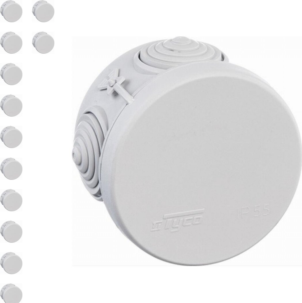 Коробка распределительная Tyco 60x40 круглая 4 ввода для открытого монтажа IP55 (комплект из 12 шт.)