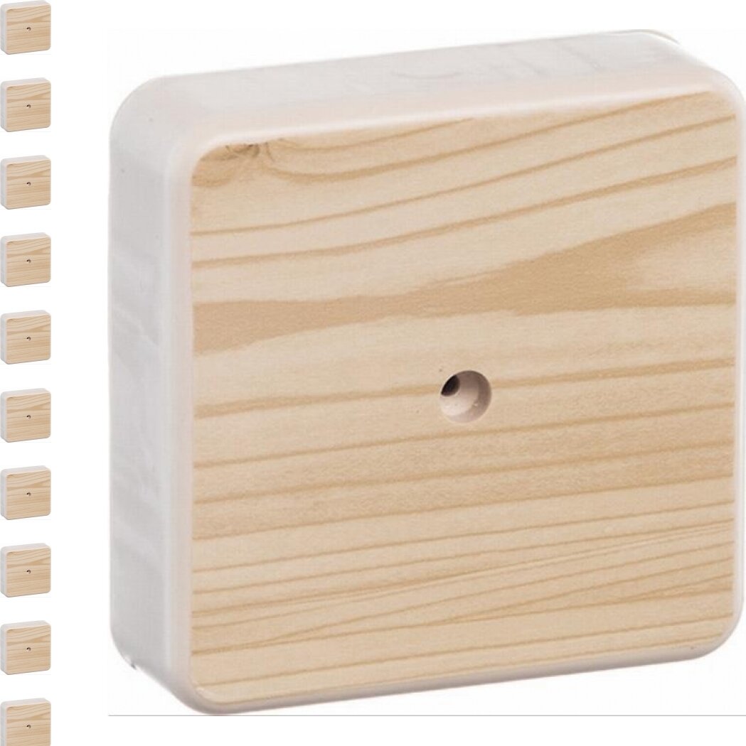 Коробка распределительная для кабельных каналов IEK КМ41212-04 75x75x20 квадратная для открытого монтажа IP20 сосна (комплект из 10 шт.)