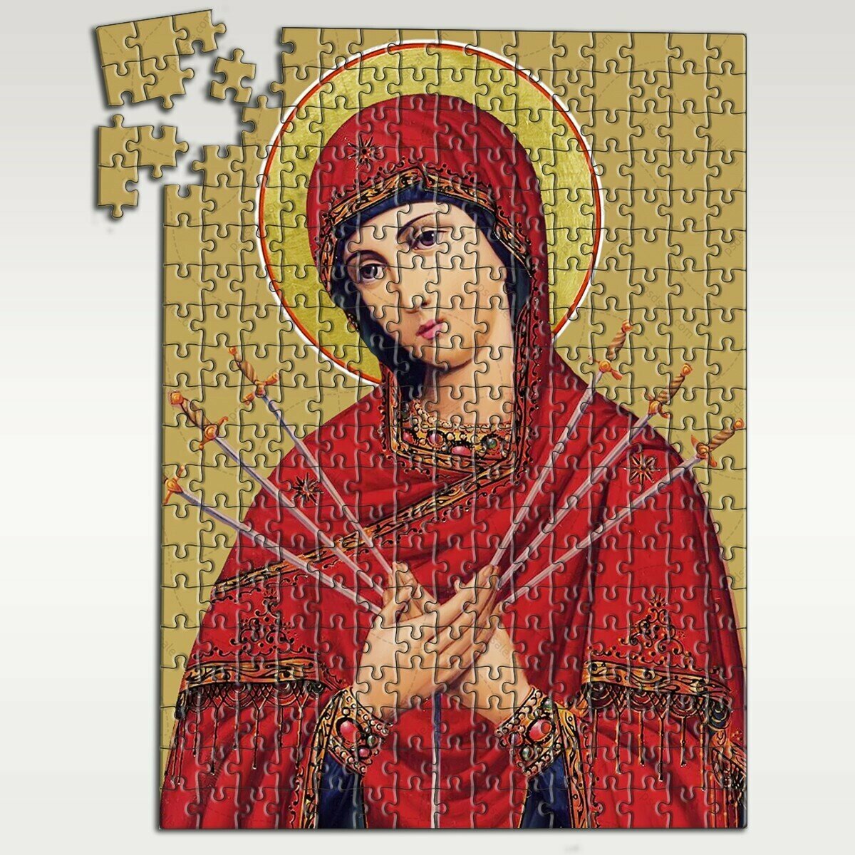 Пазл картонный А3: модель Икона Семистрельная Богородица - 1732 П