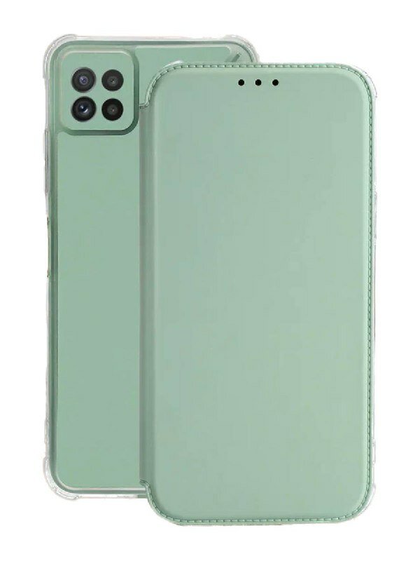 Чехол-книжка на Samsung Galaxy A22s с противоударным бампером с усиленными углами на самсунг галакси а22с светло-зеленый