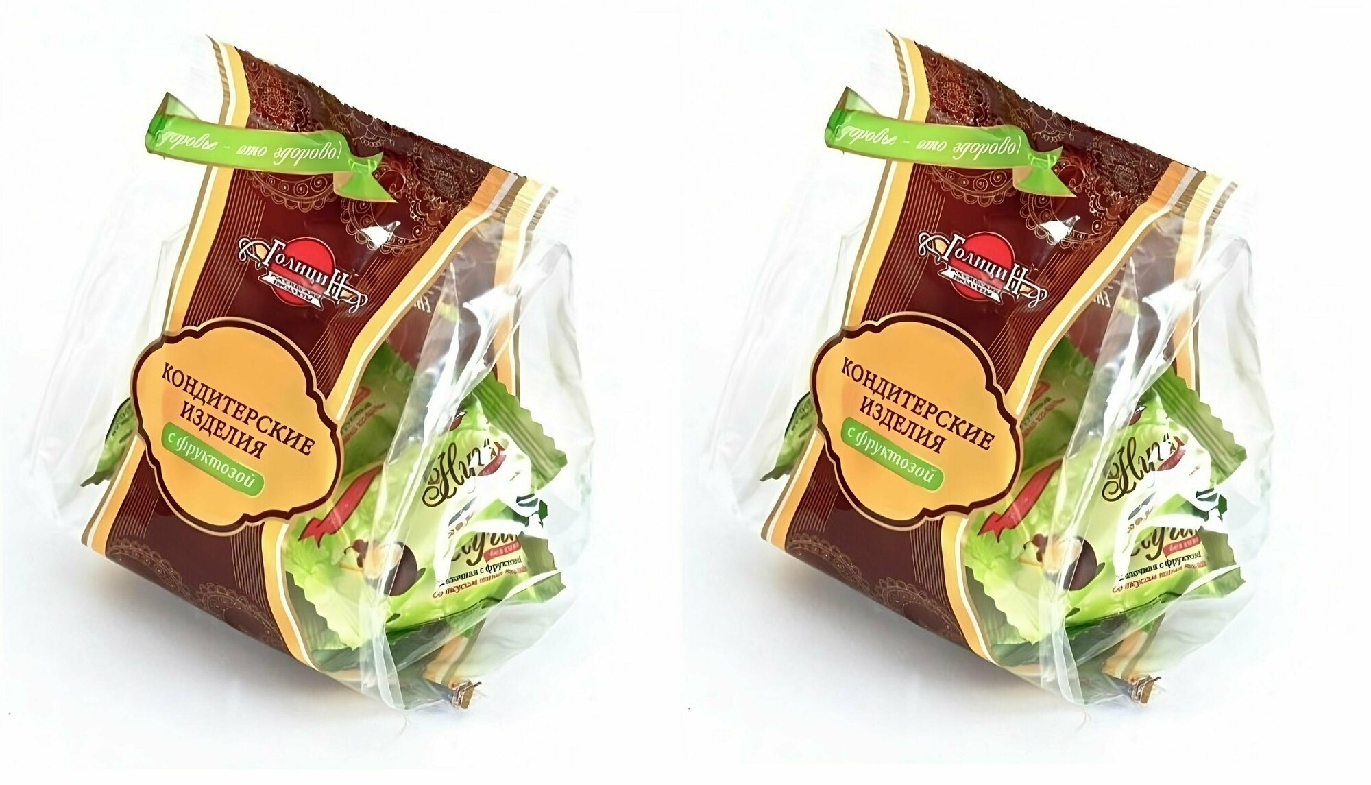 Конфеты, "Голицин", с молочной нугой и фруктозой, со вкусом "пина колада", 180г 2 шт