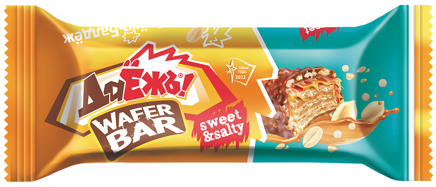 Конфеты "ДаЁжъ" Wafer Bar карамель, арахис и сол. кранчи (40г)