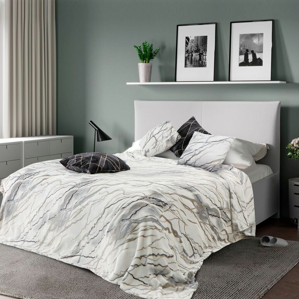 Плед велсофт мрамор 1,5 спальный 150x200