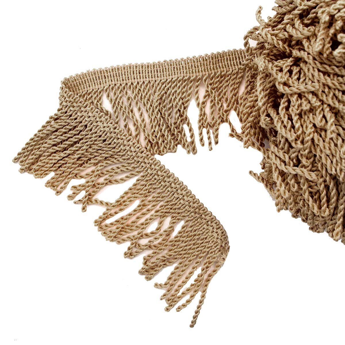 Бахрома для штор, текстиля, одежды, шитья, 7 см*25 м, светло-бежевая, Айрис